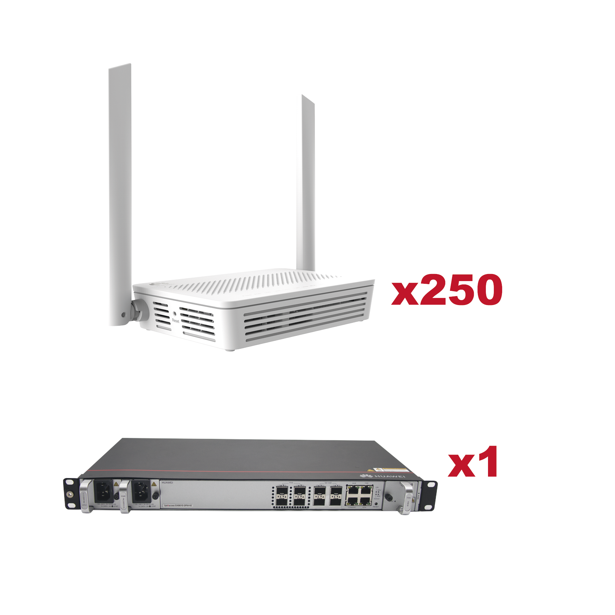 Kit 250 ONTs EG8041V5 GPON WiFi5 + 1 OLT EA5801E-GP04 (4 puertos GPON ...